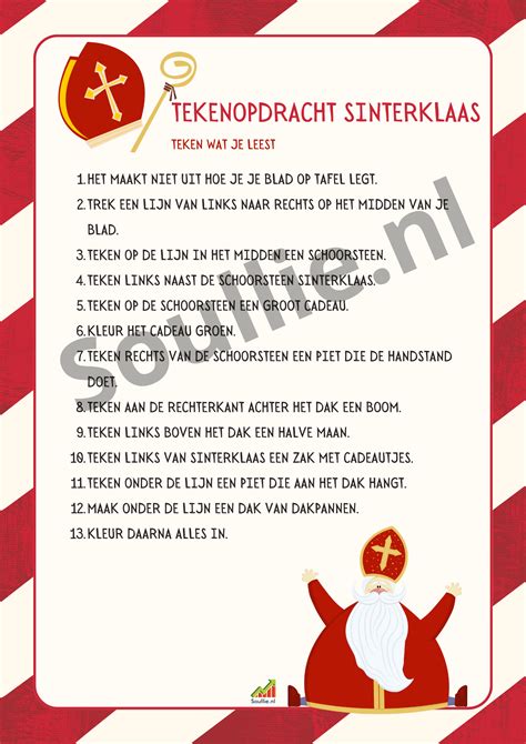 Tekenopdracht Sinterklaas Sinterklaas Begrijpend Lezen Knutselen Sinterklaas