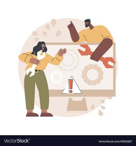 Computer Troubleshooting Abstract Concept Vector Image