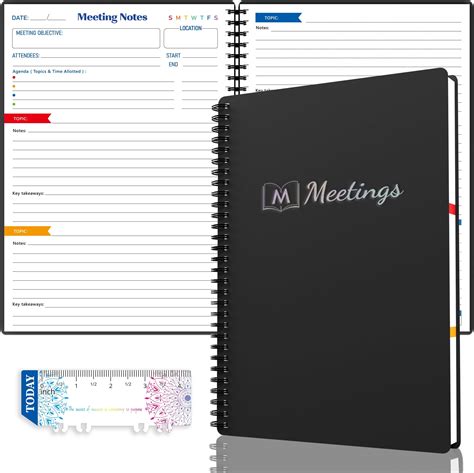 Meeting Notebook For Work With Action Items A5 Spiral