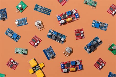 Premium Photo Microcontrollers Boards Sensors Leds And Modules For