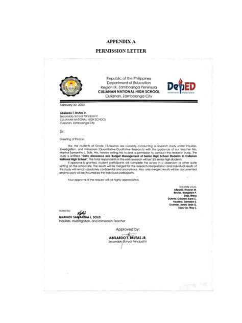 Sample 1 Survey Letters Slovins Formula Pdf
