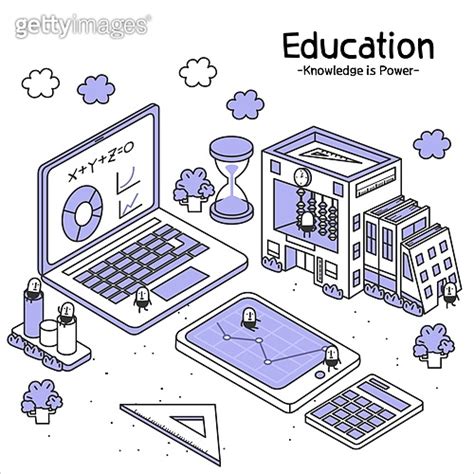 라인아트 일러스트기법 교육 주제 구름 노트북컴퓨터 개인용컴퓨터 디지털태블릿 개인용컴퓨터 이미지 Jv11724705 게티이미지뱅크