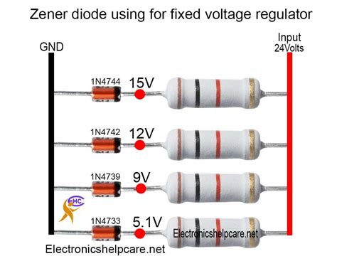 Zener Diode Used For Fixed Voltage Regulator Electronics Help Care