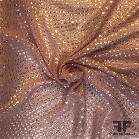 Metallic Polka Dot Fil Coupé Silk Chiffon Pink Silver Silver Fabric