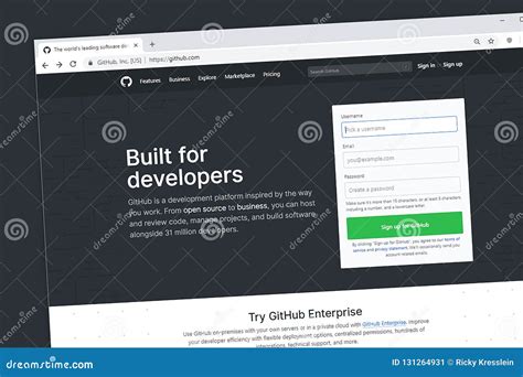 github website homepage editorial photo image of public 131264931