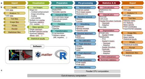 common msi data analysis steps and the corresponding functionalities