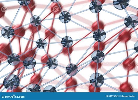 Blue And Blurred Red Glass Molecular Geometric Chaos Abstract Structure Science Technology