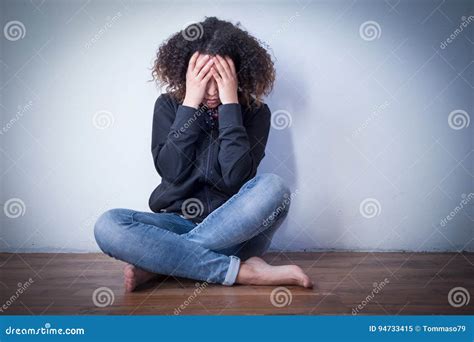 Sad And Lonely Black Girl Feeling Alone Stock Image Image Of American