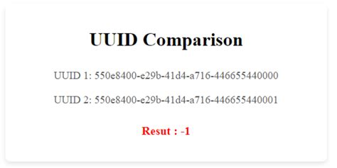 React Js Compare Uuid String Equal Less Than Greater Than