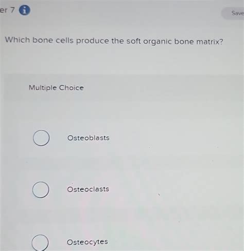 Solved Er 7 θ Save Which Bone Cells Produce The Soft Organic Bone