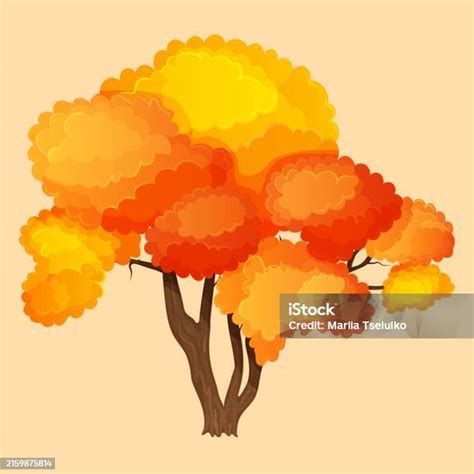 황금 나무 가을 나무입니다 황금빛 단풍이 있는 나무입니다 11 월의 나무 가을 나무의 그림입니다 가을에 있는 나무의 벡터