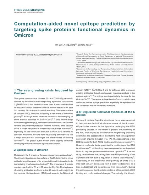 Pdf Computation Aided Novel Epitope Prediction By Targeting Spike Proteins Functional