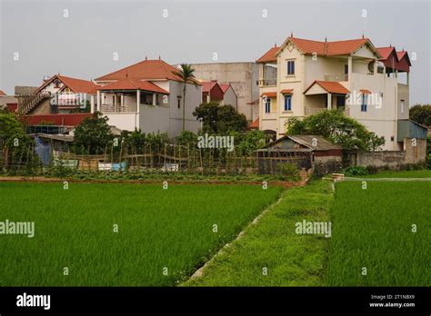 Long Khe Village Vietnam Bac Ninh Province Middle Class Houses Stock