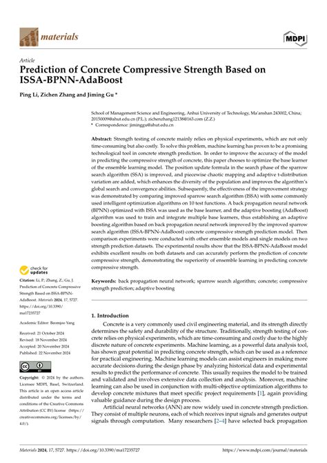(PDF) Prediction of Concrete Compressive Strength Based on ISSA-BPNN ...
