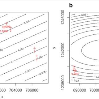 First Order A And Second Order B Polynomial Trend Surface Red