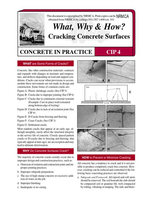 Nrmca What And Why And How Cracking Concrete Surfaces Pdf Concrete Building Technology