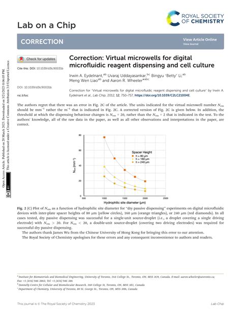 Pdf Correction Virtual Microwells For Digital Microfluidic Reagent