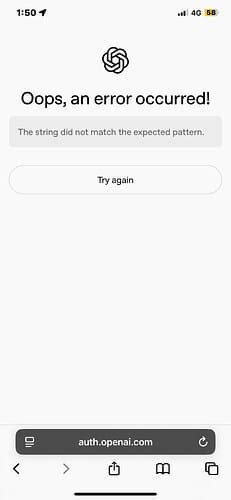 Chat Gpt “the String Did Not Match The Expected Pattern” Login Error