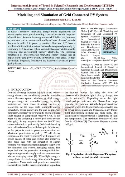 Modeling And Simulation Of Grid Connected Pv System Pdf