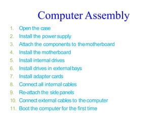 ASSEMBLY AND DISASSEMBLY Pptx Computing Technology Computing