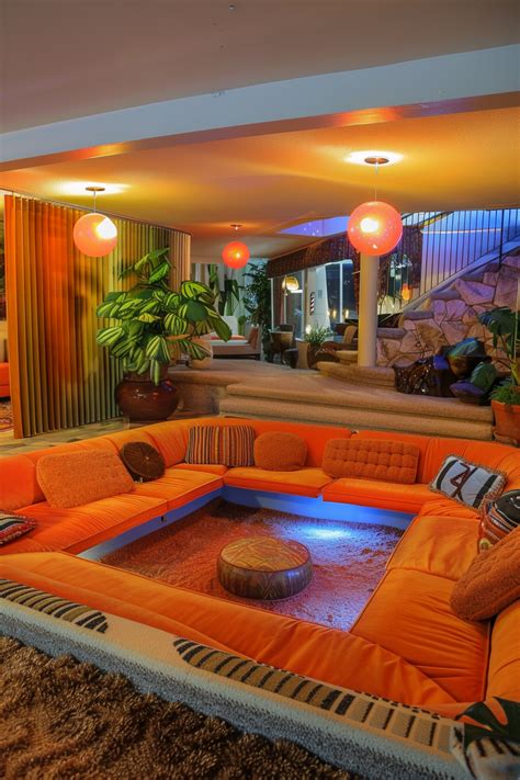 30 70s Inspired Conversation Pits For A Retro Living Room Vibe Sunken