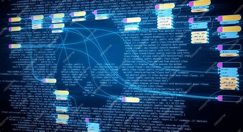 Premium Photo Web Development Concept With Abstract Futuistic Nodes