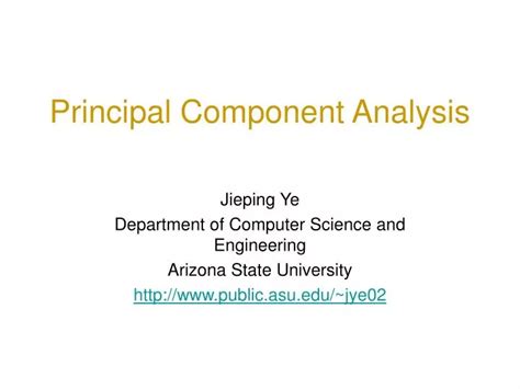 PPT Principal Component Analysis PowerPoint Presentation Free Download ID