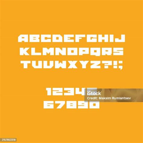 라틴어 대문자 알파벳 문자와 숫자 현대 포스터 글꼴입니다 벡터 일러스트 레이 션 개념에 대한 스톡 벡터 아트 및 기타 이미지