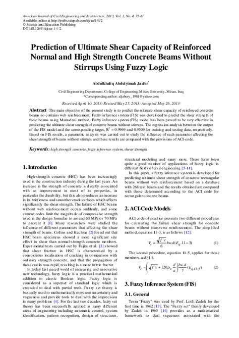 Pdf Prediction Of Ultimate Shear Capacity Of Reinforced Normal And High Strength Concrete