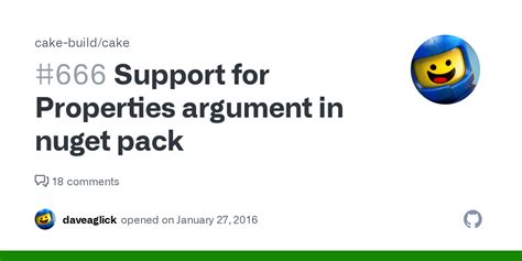 Support For Properties Argument In Nuget Pack Issue Cake Build Cake GitHub