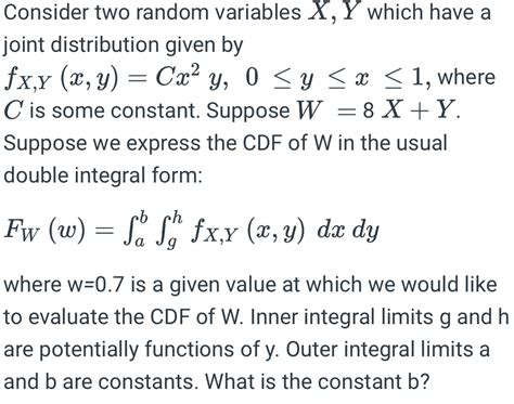 solved consider two random variables x y ﻿which have ajoint