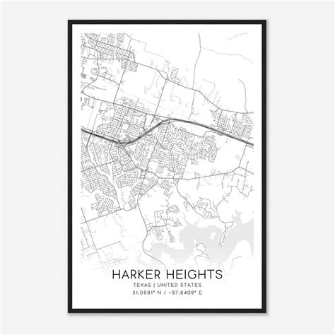 Custom Harker Heights United States Map Poster Mapmory