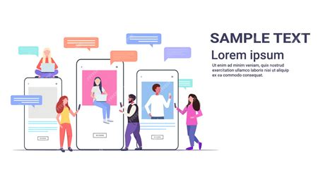 Premium Vector Mix Race People Using Chatting Apps On Digital Devices Video Call Social