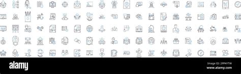 Salesmanship and approach line icons collection. Persuasion, Conviction, Pitching, Confidence ...