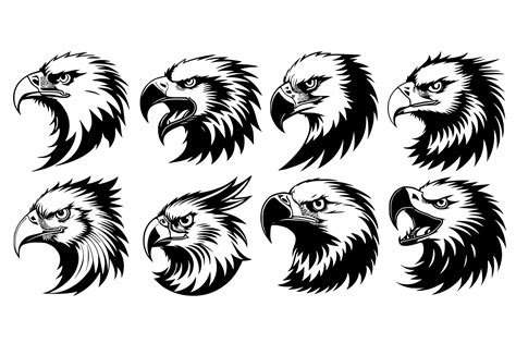 Set Of Eagle Heads Graphic By Alsstocks450 · Creative Fabrica