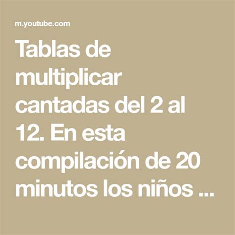 Tablas De Multiplicar Cantadas