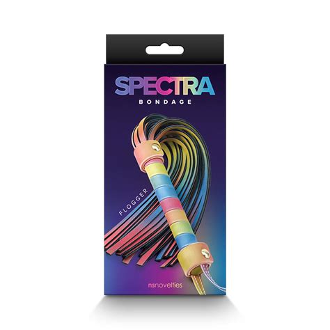 Spectra Bondage Flogger Rainbow Red Garter