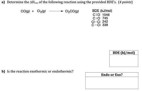 Solved A Determine The Ahrxn Of The Following Reaction