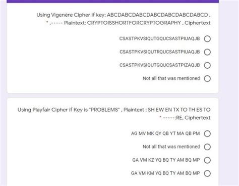 Solved Using Vigenere Cipher If Key