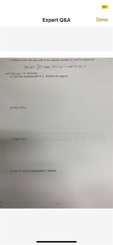Solved 1 Suppose That The Joint Pdf Of The Random Variables