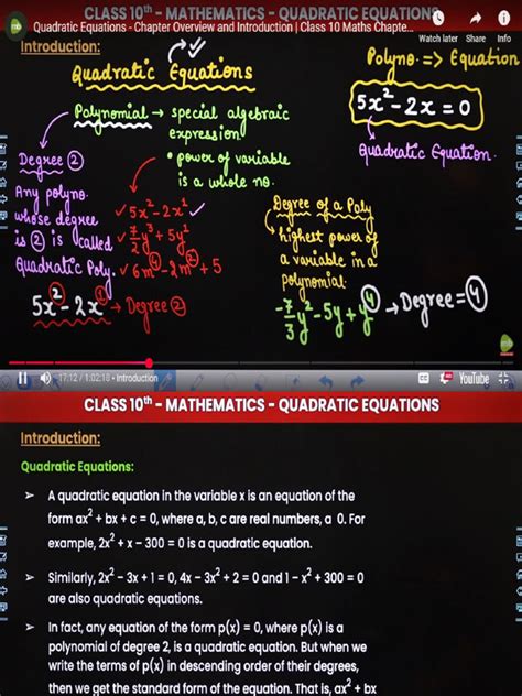 Quadratic Eqn Pdf