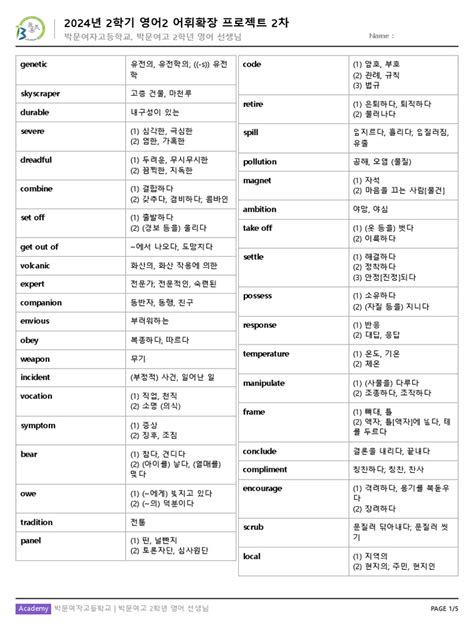 2024 영어2 어휘확장 프로젝트 2차 pdf