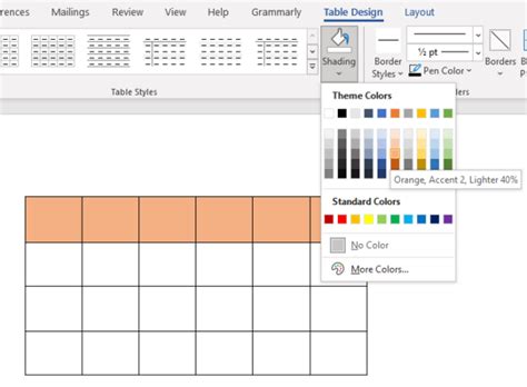 how to make and customize a table in microsoft word