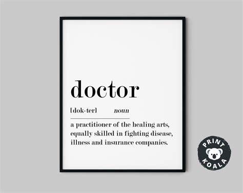 Doctor Definition Printable Doctor Print Definition Wall Art T