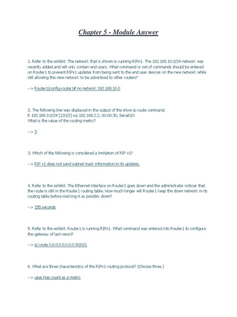 Chapter 5 Correct Answers Pdf Router Computing Routing