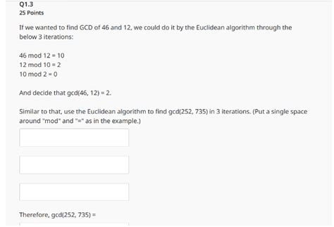 Solved Q1 100 Points Find The Greatest Common Divisors Of