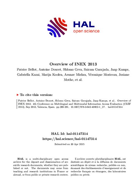 pdf overview of inex 2013 michael preminger