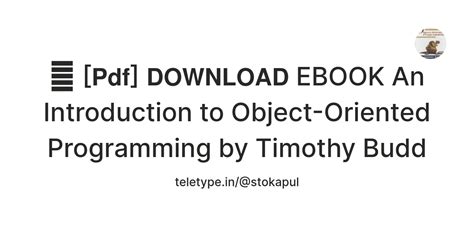 📙 𝗣𝗱𝗳 𝗗𝗢𝗪𝗡𝗟𝗢𝗔𝗗 Ebook An Introduction To Object Oriented Programming