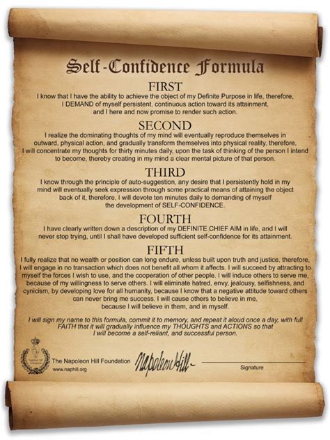 Self Confidence Formula By Napoleon Hill Pdf