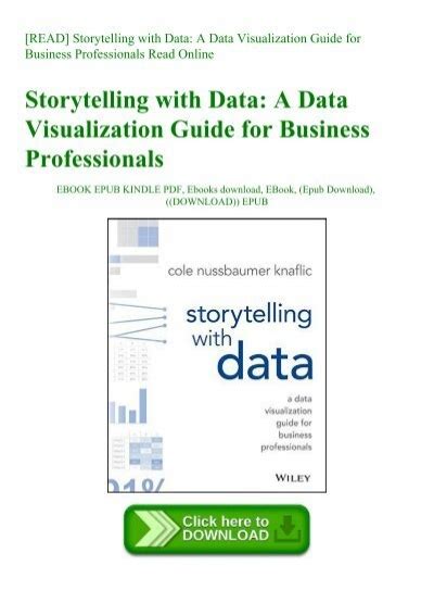 READ Storytelling With Data A Data Visualization Guide For Business Professionals Read Online